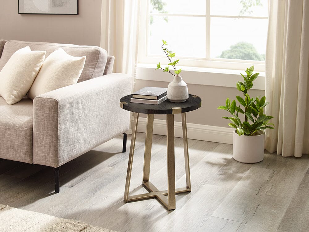 Capri End Table - Black and Gold