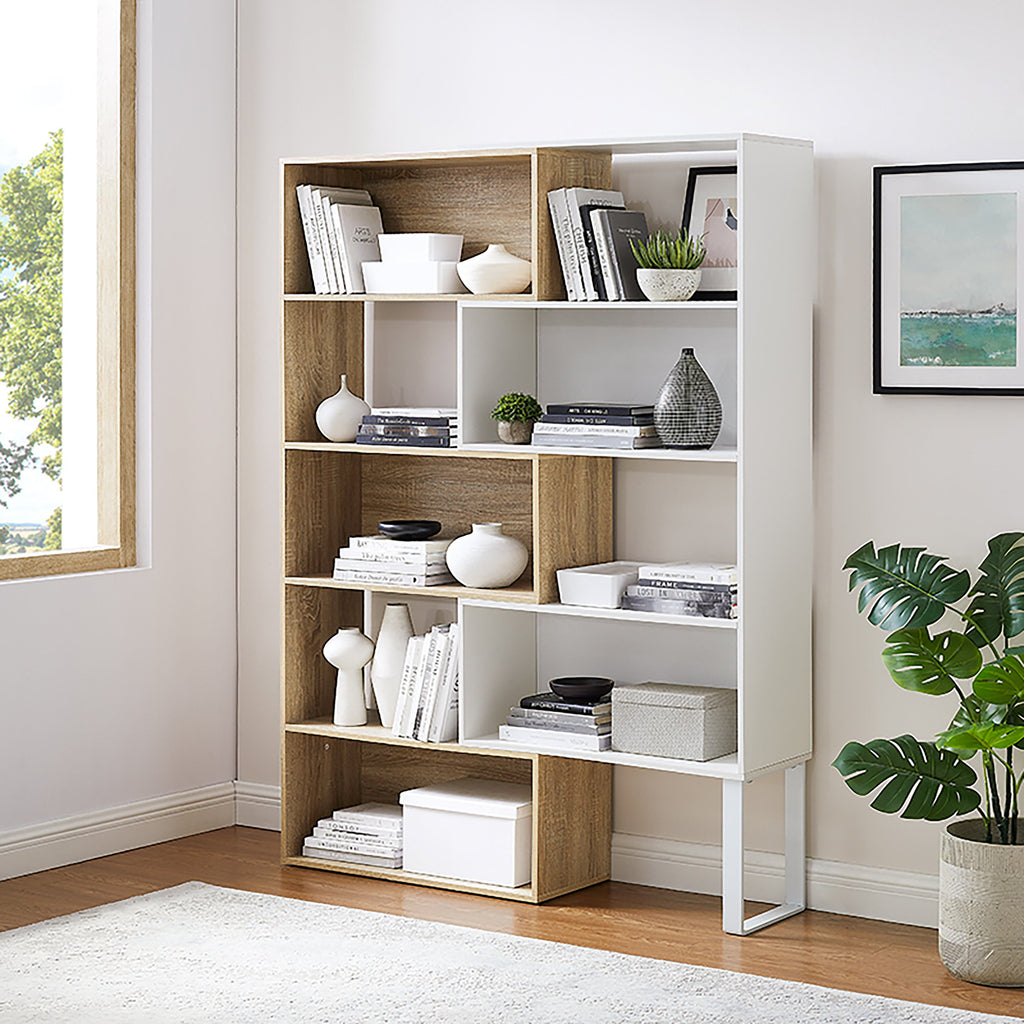 Accord Expandable Bookcase - Oak and White